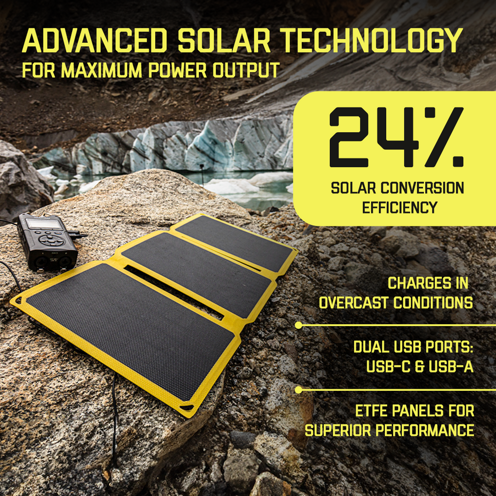 SunJack 25W Portable Solar Charger + 2x 10000mAh Powerbanks with USB-C
